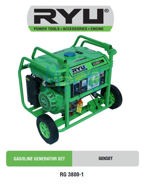 RYU Genset / Gasoline Generator Set, kap. 2.800 Watt - RG 3800-1 ...