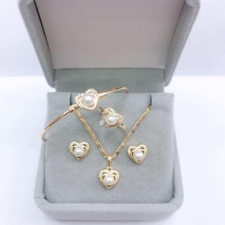 [SparkleShop] HEART PEARL Collection 4-in-1 Jewelry Set for Baby Kids ...