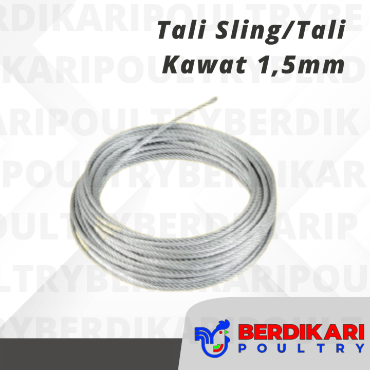 Tali Kawat Baja / Kabel Seling 1.5mm / Steel Wire Rope / Alat Kandang ...