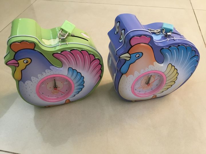 Ready Stock— Cartoon Big Chicken Coin Box With Padlock / Gifts Box Toys ...