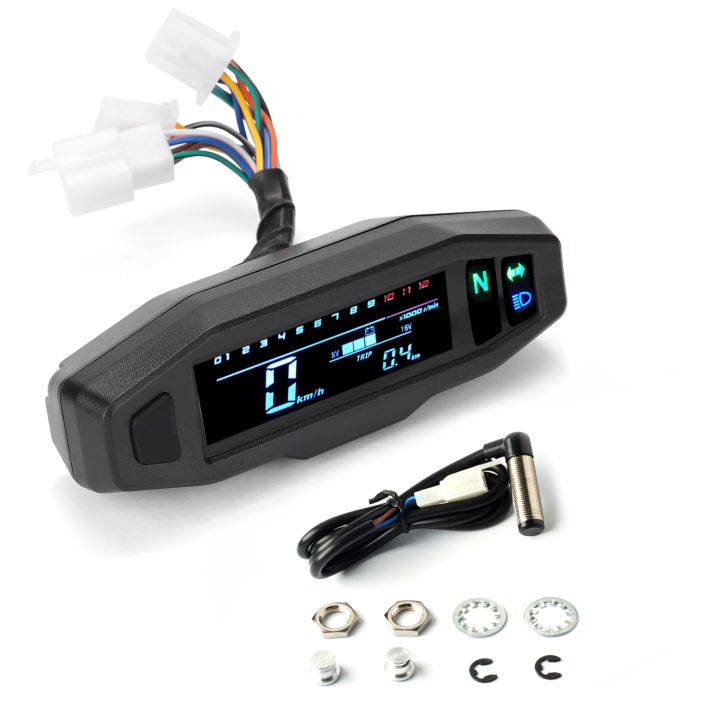 【TomLight】Universal LCD Digital Motorcycle Meter Speedometer Digital ...