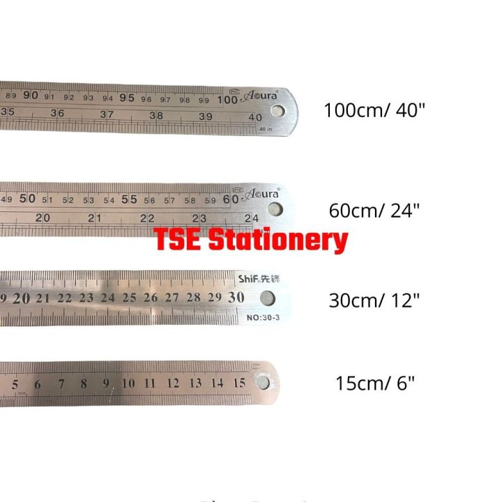 HEAVY DUTY Steel Ruler / Stainless Steel Ruler / Pembaris Besi / Metal ...