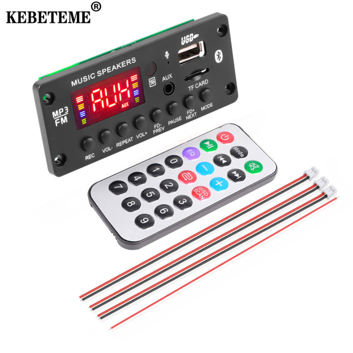 KEBETEME DC 12V Bluetooth Decoding Board Module 50W Amplifier Wireless ...