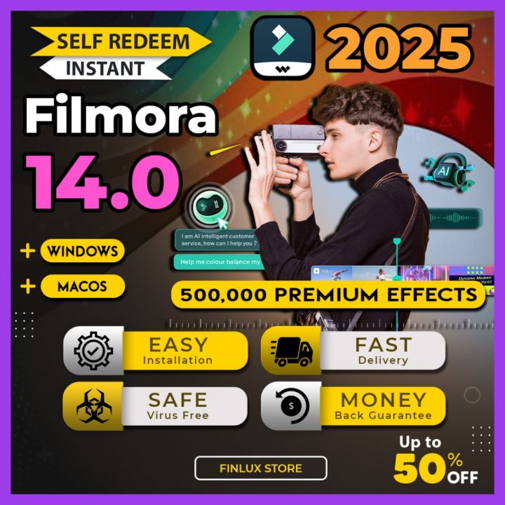 [SELF REDEEM] Filmora 14.0 Latest 2025 Lifetime For Win & McOS (64-Bit ...