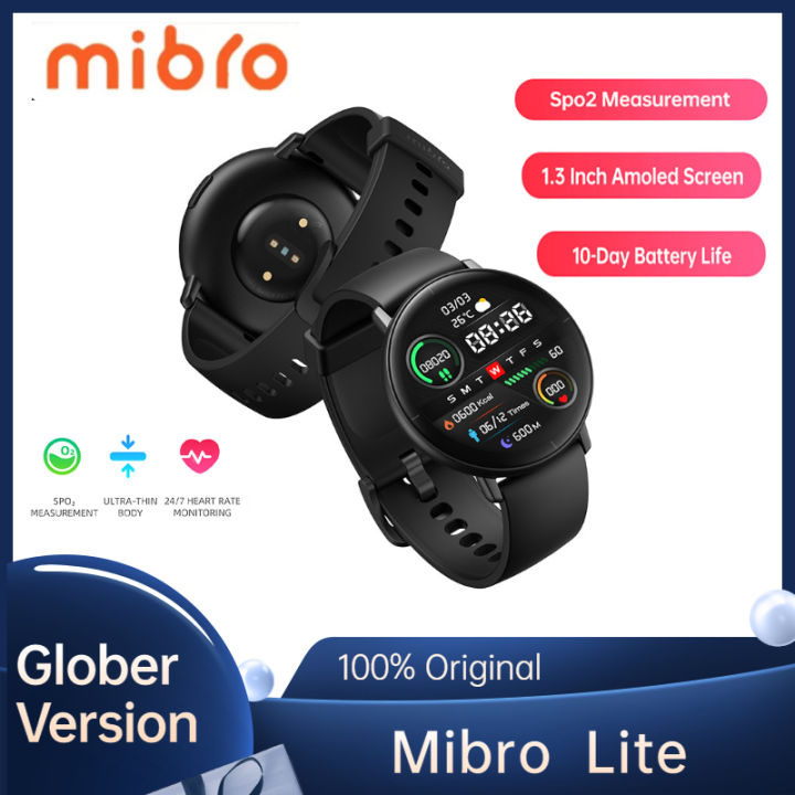 Mibro Lite นาฬิกาอัจฉริยะเวอร์ชันสากล,หน้าจอ AMOLED 1.3นิ้วกำไลข้อมือ ...