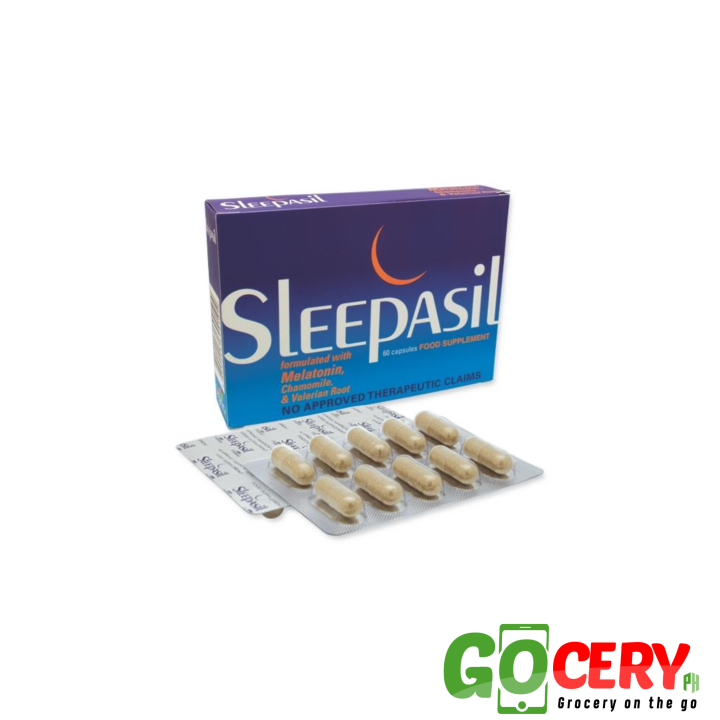 SLEEPASIL Melatonin, Chamomile And Valerian Root 1 BOX (60 Capsules ...
