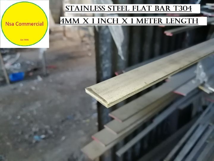 Stainless High Grade /Flat Bar 4mm x 1" x 1 Meter T304 (Mill Finished ...