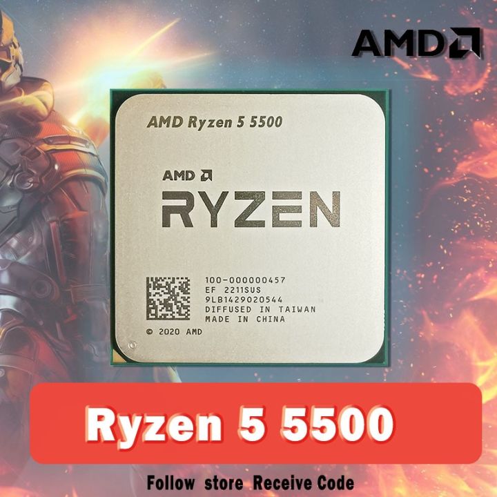 ใหม่ AMD Ryzen 5 5500โปรเซสเซอร์3.6GHz 6-Core สิบสอง R5 5500 7nm L3 CPU ...