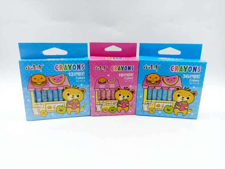 Crayons for kids cute packaging design 12's 18's 36's colors | Lazada PH
