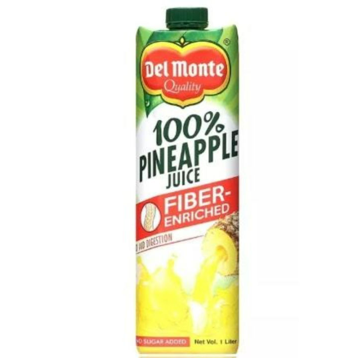 Del Monte Fiber Enriched 100% Pineapple Juice Drink 1L | Lazada PH