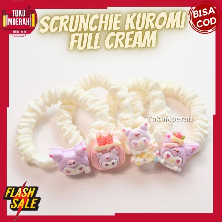 IKAT RAMBUT ANAK KUROMI SCRUNCHIE KUROMI FULL CREAM LUCU UNIK IKAT ...