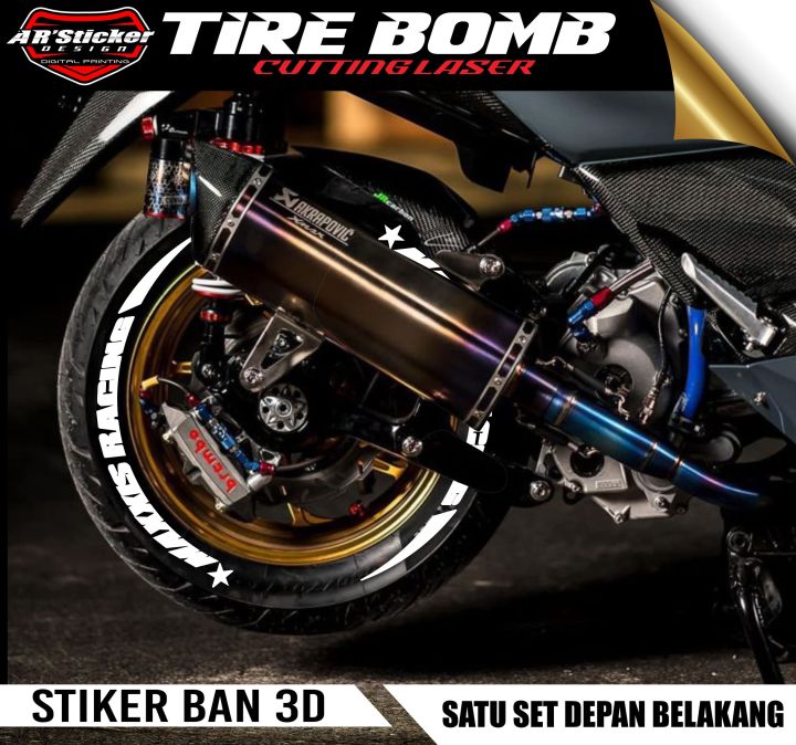 Sticker Font Ban Tire Bomb 3D Motif Maxxis Racing Stiker Ban Motor ...