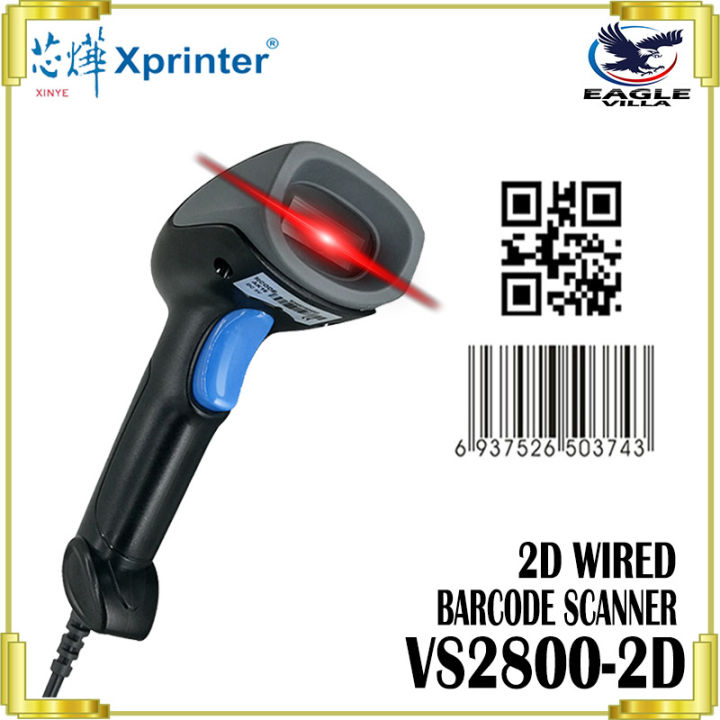 Eagle Villa XP-7600 Portable Wired 2D Barcode Scanner Reader for POS ...