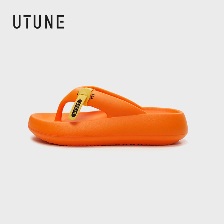 UTUNE wanita Flip Flops selipar lembut lembut warna cerah tebal tunggal ...