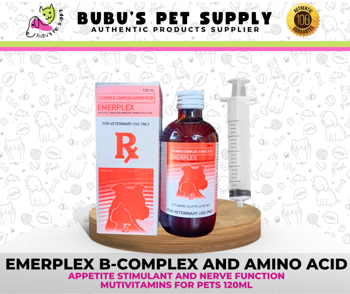 EMERPLEX B-COMPLEX VITAMINS FOR PETS APPETITE STIMULANT 120ML WITH FREE ...