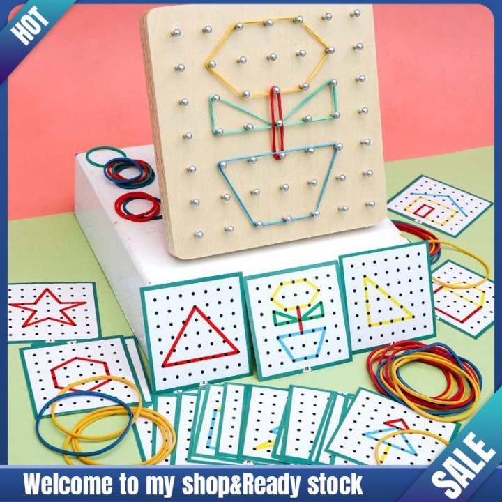 [On Sale] Coogam Wooden Toys Geoboard Mathematical Manipulative Block ...