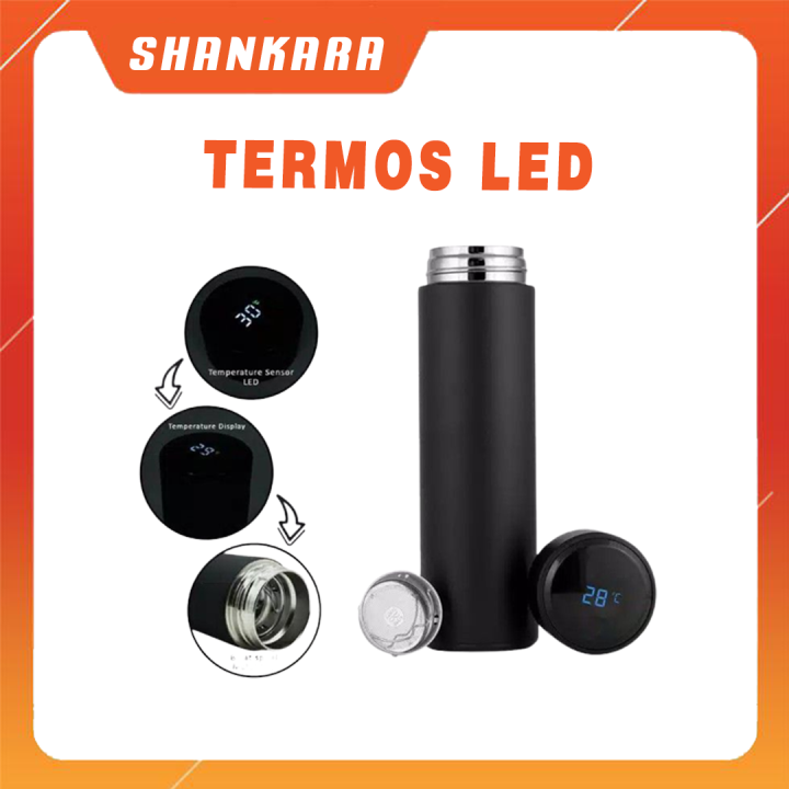 ( SH ) TERMOS air minum LED GLOSSY (BARU) Bahan Stainless Steel ...