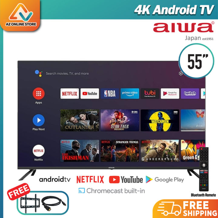 Aiwa 55 INCH 4K UHD ANDROID LED TV (4K) AW-LED55X13FL Built in MYTV Youtube Netflix | Lazada