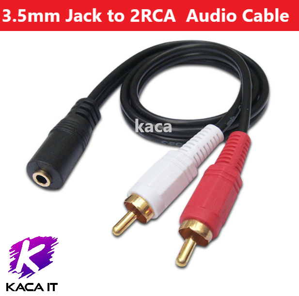 Female 3.5mm Jack to 2RCA Male Audio Cable RCA Jack Splitter Y Cable ...