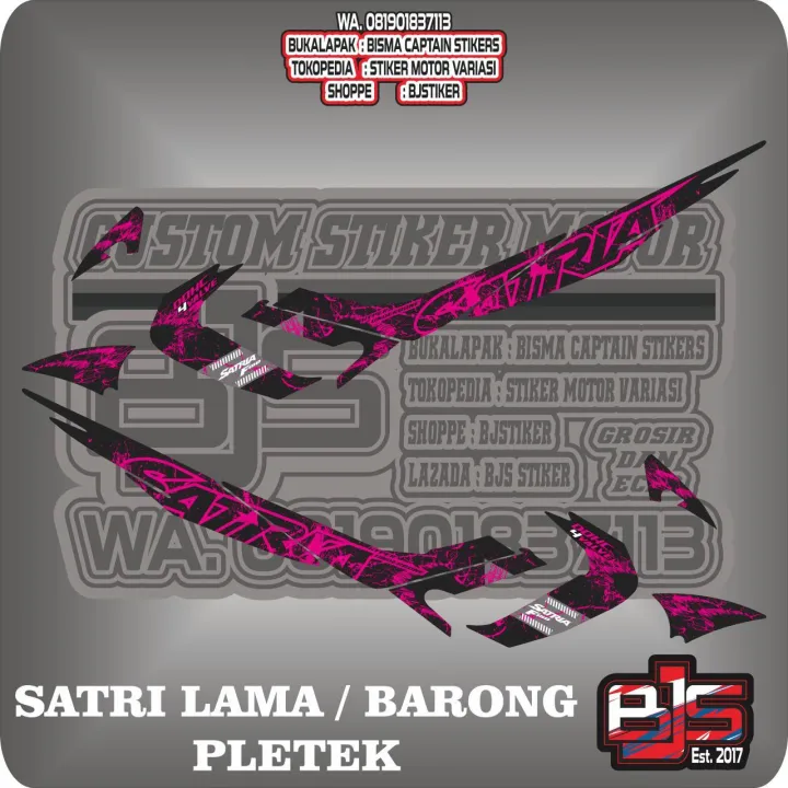 striping satria fu lama / barong motif pletek dasar hitam | Lazada ...