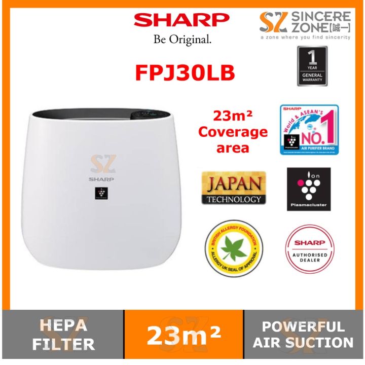 Sharp FPJ30LB 23m² Plasmacluster Air Purifier (Haze Mode) - Black | Lazada