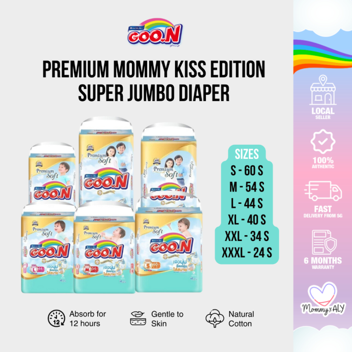 GOO.N Premium Mommy Kiss Edition Super Jumbo Diaper Pants Extra Soft Size S-XXXL | Lazada