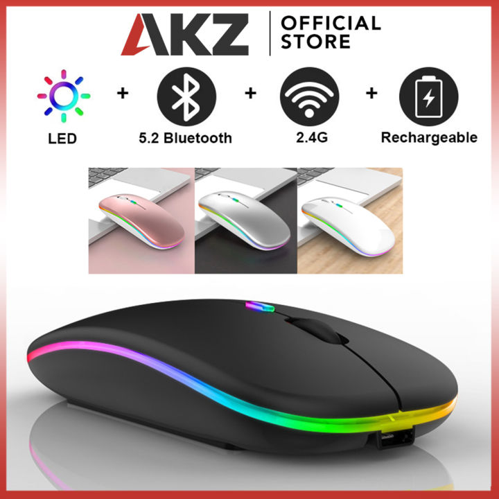 AKZ 2.4G Wireless Mouse Bluetooth Mouse With Adapter Work and study ...