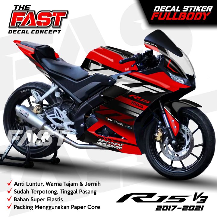 Decal R15 V3 Sticker Striping Decal Yamaha R15 V3, Sticker Decal R15 V3 ...