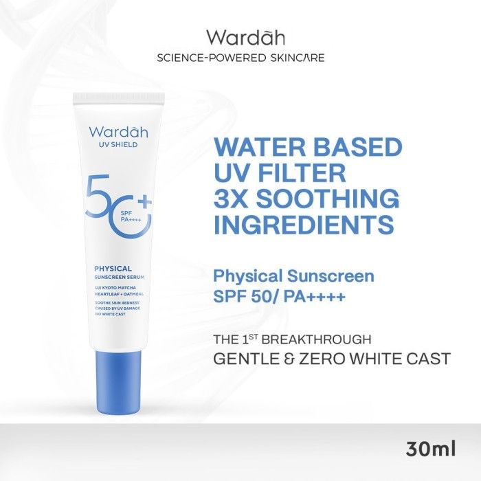 Wardah UV Shield Physical Sunscreen Serum SPF50+ PA++++ 30ml | Lazada ...