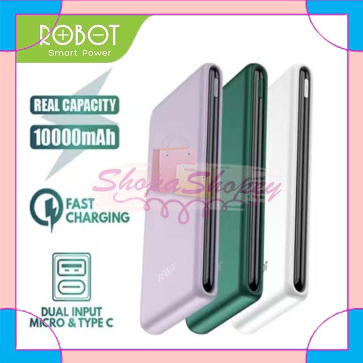 Powerbank 10000 mAh ROBOT RT180 Real Capacity FAST CHARGING 2.1A ...