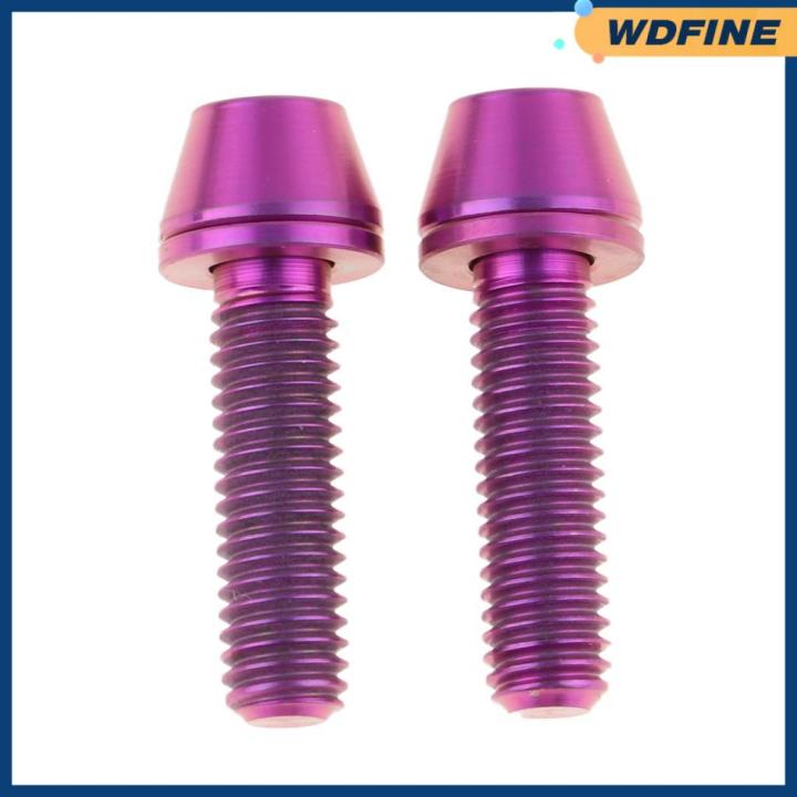 WDFINE 2Pcs Titanium Alloy Bicycle Bike Bolts Tapered Head Screw ...