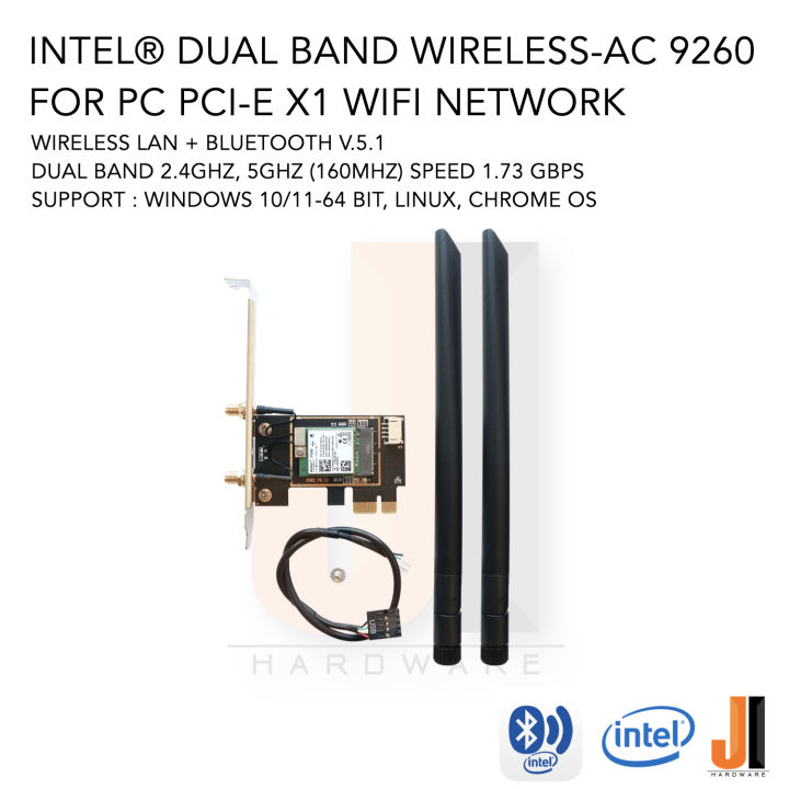 Intel® Wireless-AC 9260 card for PC PCI-e wireless lan + bluetooth v.5. ...