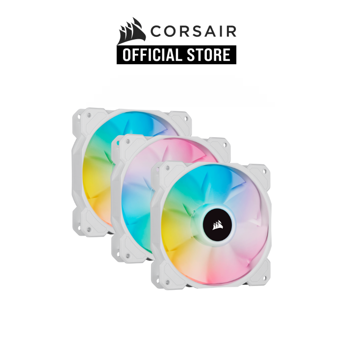 CORSAIR iCUE SP120 RGB ELITE Performance 120mm White PWM Triple Fan Kit ...