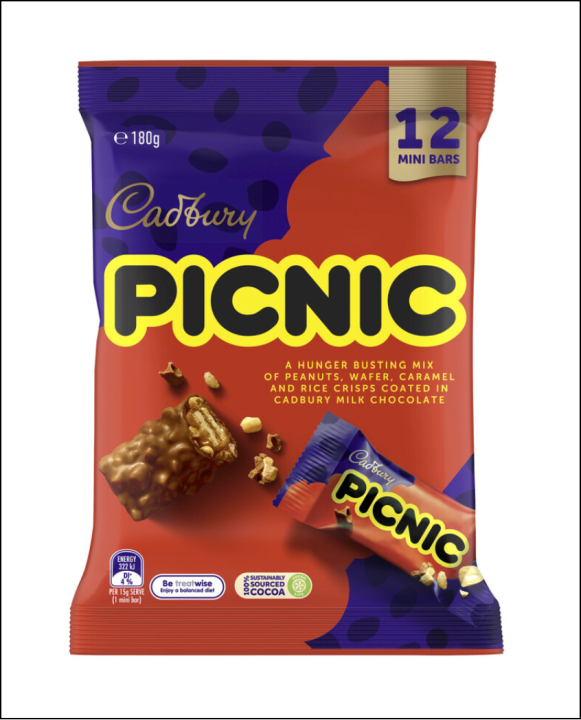 Cadbury Picnic Chocolate Sharepack 12 pack 180g - Expiry Date 29-Aug ...
