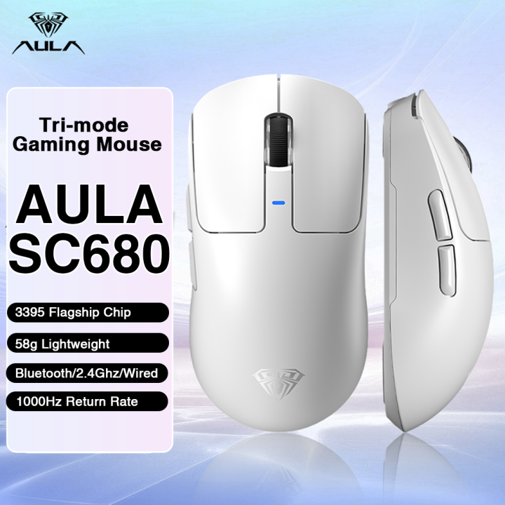การออกแบบ AULA SC680 2.4G/บลูทูธ/มีสายเมาส์สำหรับเล่นเกมส์น้ำหนักเบา ...