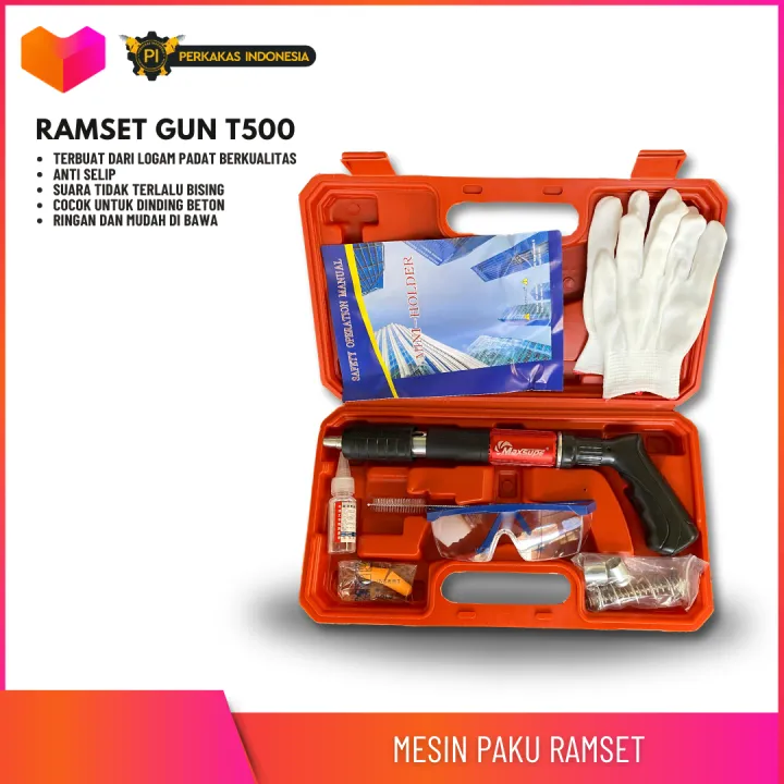 Alat Paku Tembak Rivet Beton Ramset SET Box 7,3mm Stampset Paku Tembok ...