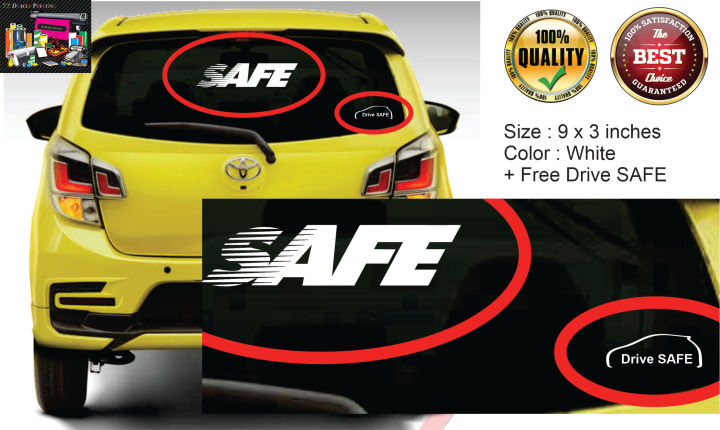SAFE Car Vinyl Sticker (Code - A22), Size : 9 inches length + Free ...