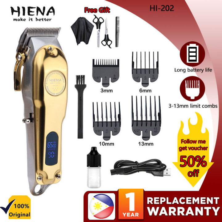HIENA Hair Trimmer Professional Metal Hair Clipper LCD Digital Display ...