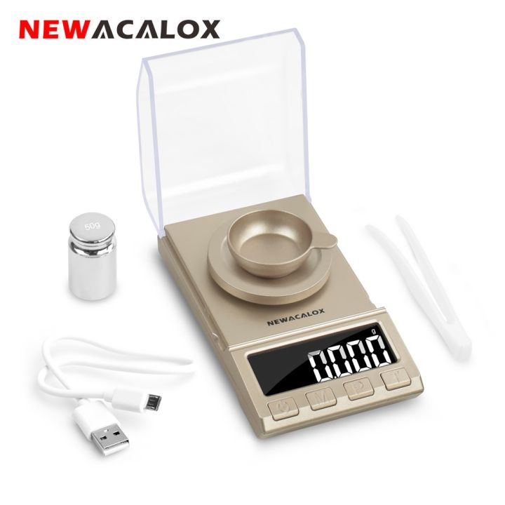NEWACALOX 0.001g Precision Digital Jewelry Scale 50g/100g/200g USB Powered Electronic Weighing ...