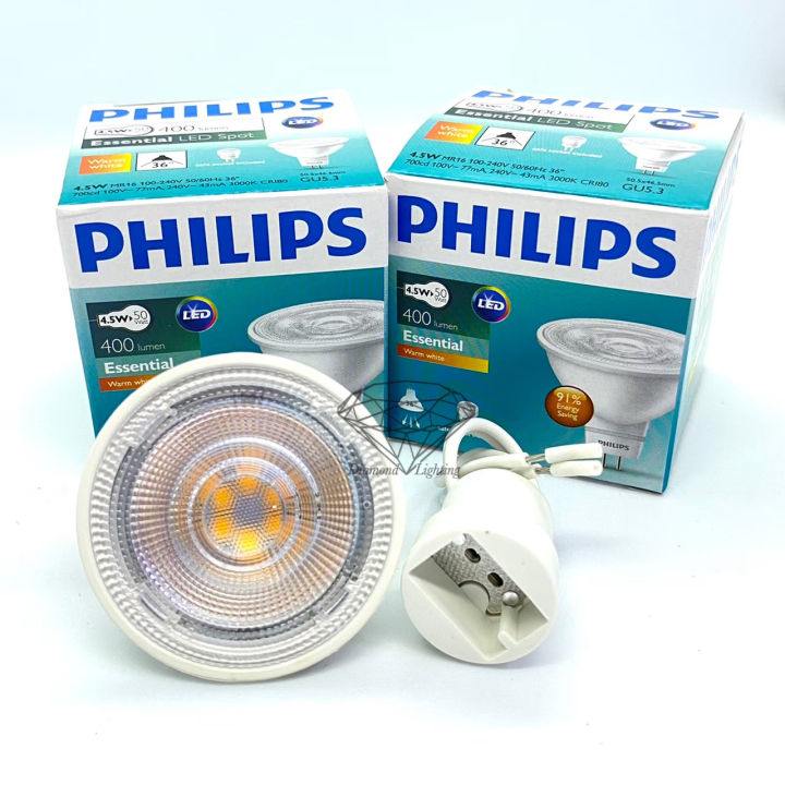หลอด MR16 220V 4.5W Philips DAYLIGHT& WARMWHITE | Lazada.co.th
