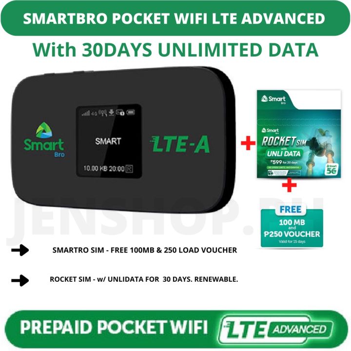 COD SMART BRO POCKET WIFI LTE ADVANCED (UNLI DATA 30DAYS) | Lazada PH