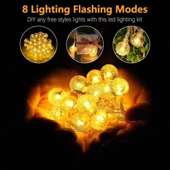 Crystal Ball String Lights 10 Leds 1.5Meters Outdoor Waterproof Led ...