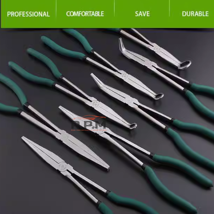 11" Extra Long Nose Pliers Heavy Duty Hose Clamp Pliers Bent Pliers O ...