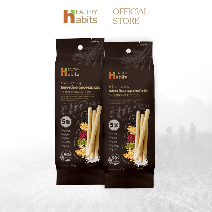 Bánh Ống Gạo Ngũ Cốc HEALTHY habits 30g - bánh ống gạo nguyên chất, gạo và 5 loại đậu phù hợp ăn ...