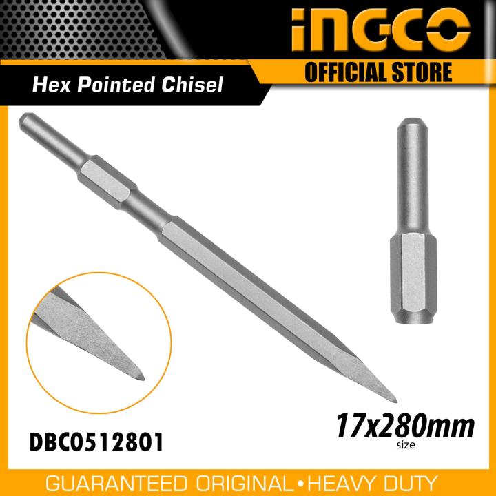 Ingco SDS Hex Chisel 17x280mm Pointed - DBC0512801 | Flat - DBC0522801 ...