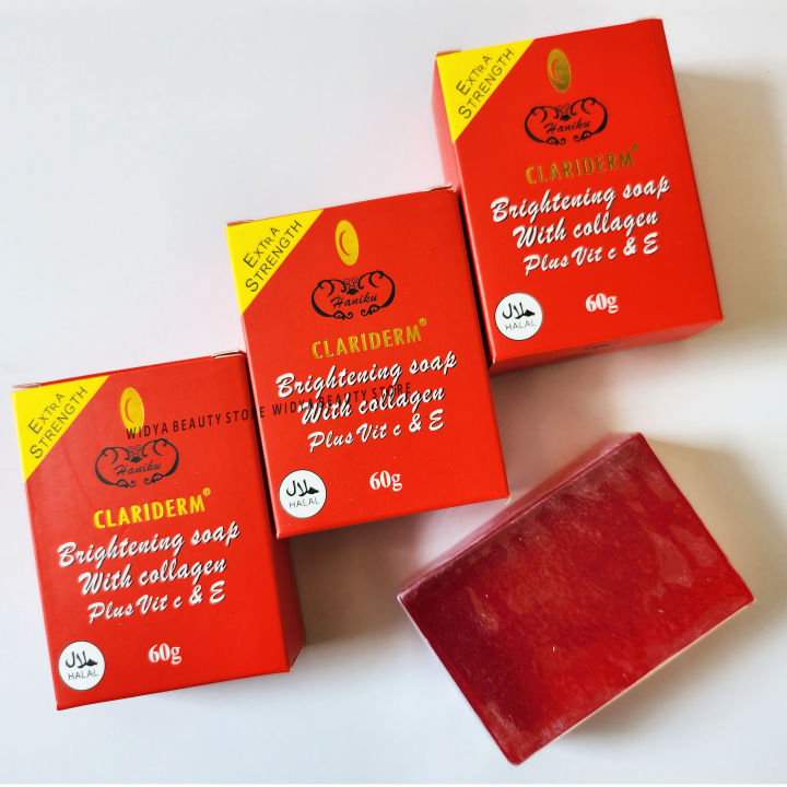 ( 3 PCS ) CLARIDERM Brightening Soap With Collagen Plus Vit C & E ...