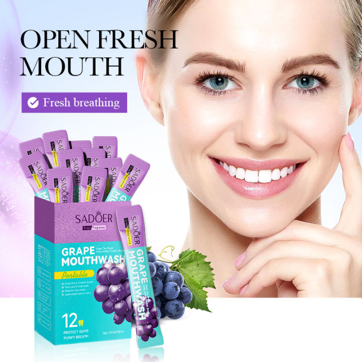 Full English SADOER Grape Fresh Mouthwash Teeth Cleaning Oral Fresh ...