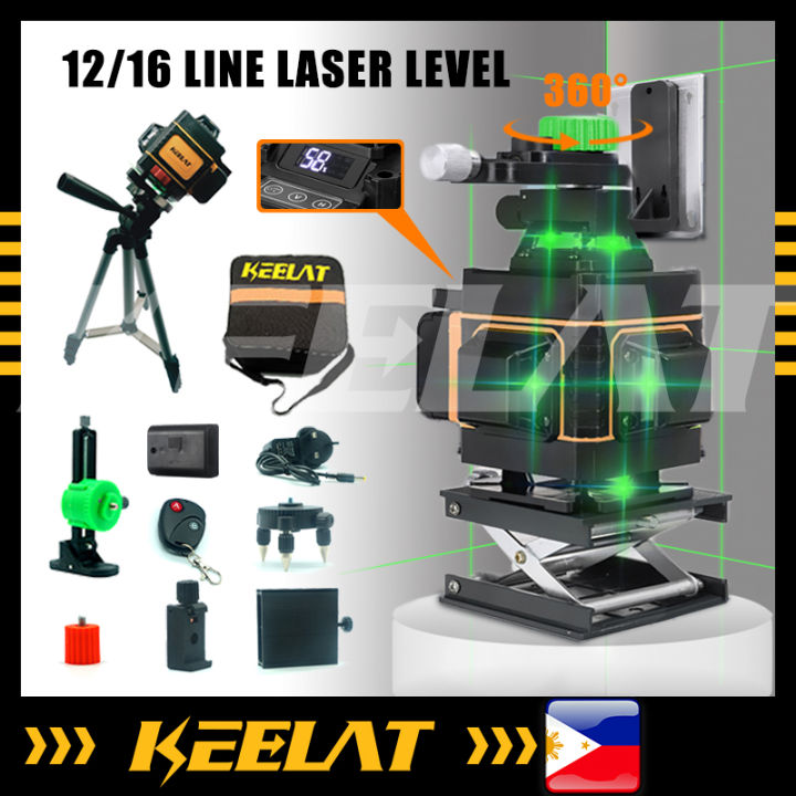 KEELAT KLL0001 12/16 Lines Laser Level Digital Self Leveling 360 ...