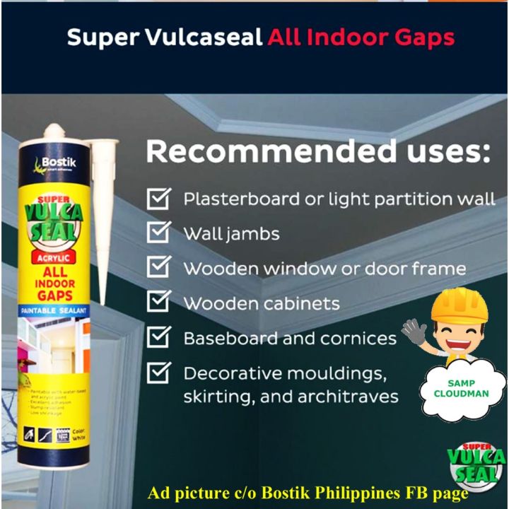 Vulcaseal All Indoor Gap Bostik Fill-A-Gap Paintable Acrylic Sealant ...