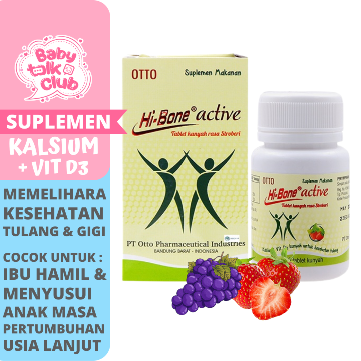 Suplemen kalsium hi-bone active tablet kunyah | Lazada Indonesia